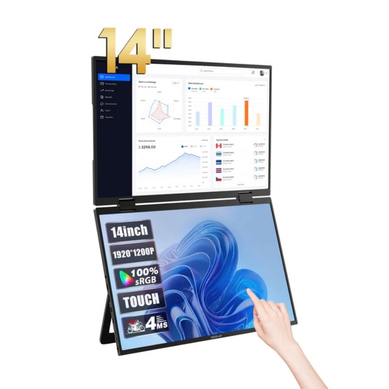 Jual ZEUSLAP Z14W 14-Inch Dual Screen Portable Business LCD Touch ...