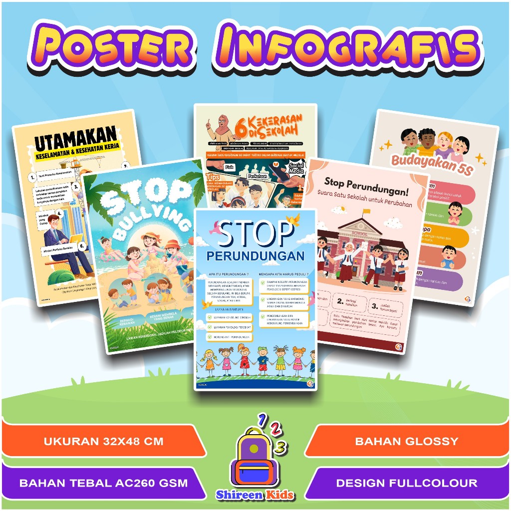 Jual Poster Infografis, Poster Stop Bullying, Poster Stop Kekerasan ...