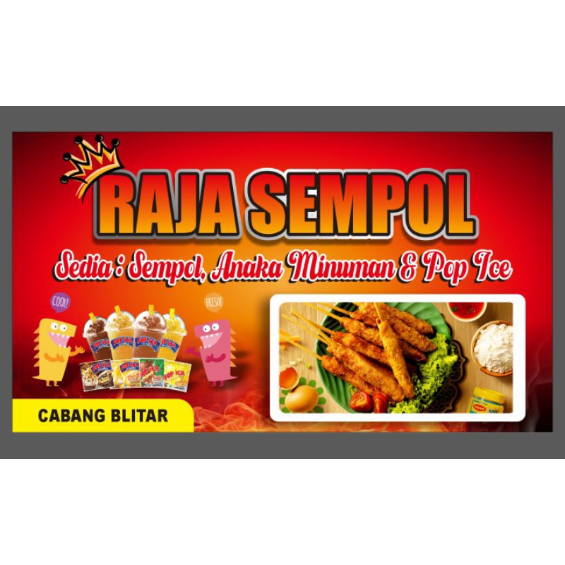 Jual Spanduk Raja Sempol Ayam Ukuran 100x50cm Bisa Edit Nama Free ...