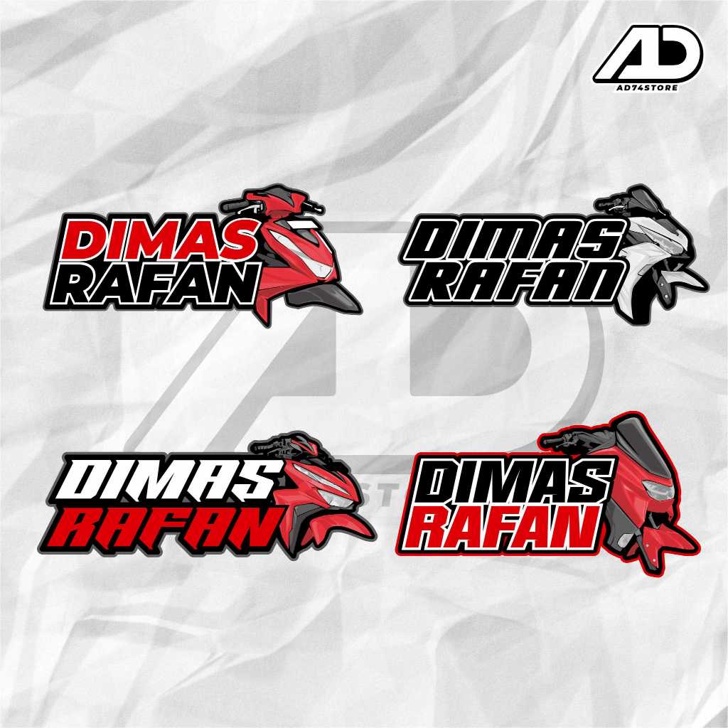 Jual Stiker nama Motor Custom,stiker racing nama custom motor | Shopee ...