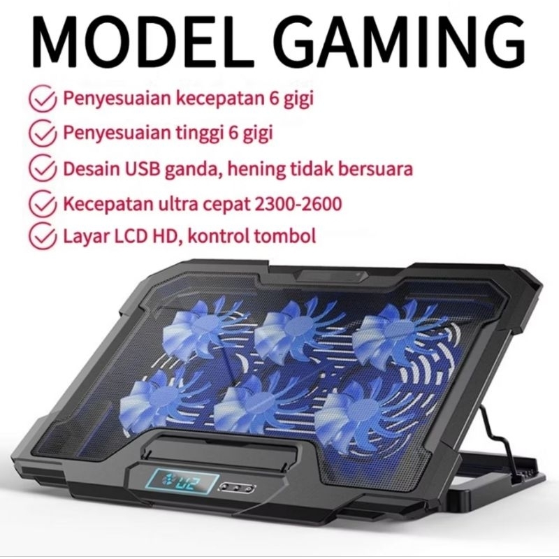 Jual Coolpad Fan Colling Pad Laptop Model Gaming 6 Fan Model Tertinggi ...