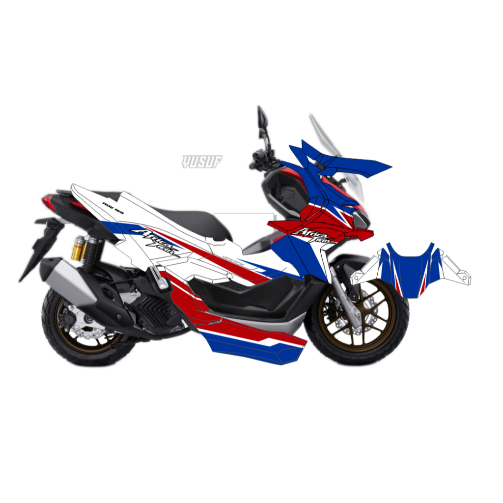Jual Decal Honda ADV 160 Stiker adv 160 MOTIF SIMPLE BIRU ABU METALIK ...