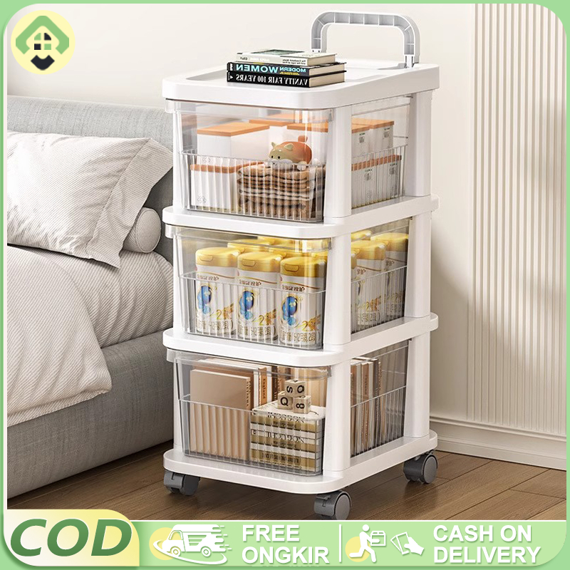 Jual Rak Trolley Dorong Rak Aesthetic Lemari Laci Troli Dengan Laci ...