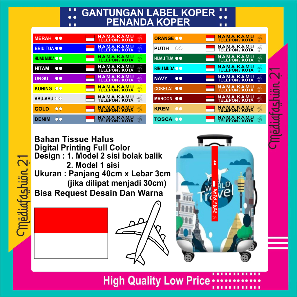 Jual Label Penanda Koper / Gantungan Tas / Lugage Tag Koper Umrah, Haji ...