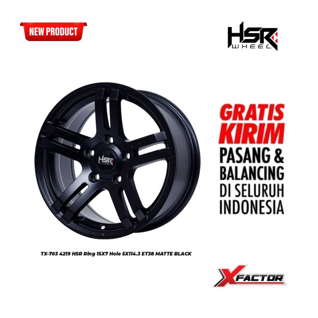 Jual VELG HSR RING 15 HSR R15X7 H 5X114,3 ET 38 MATTE BLACK | Shopee Indonesia
