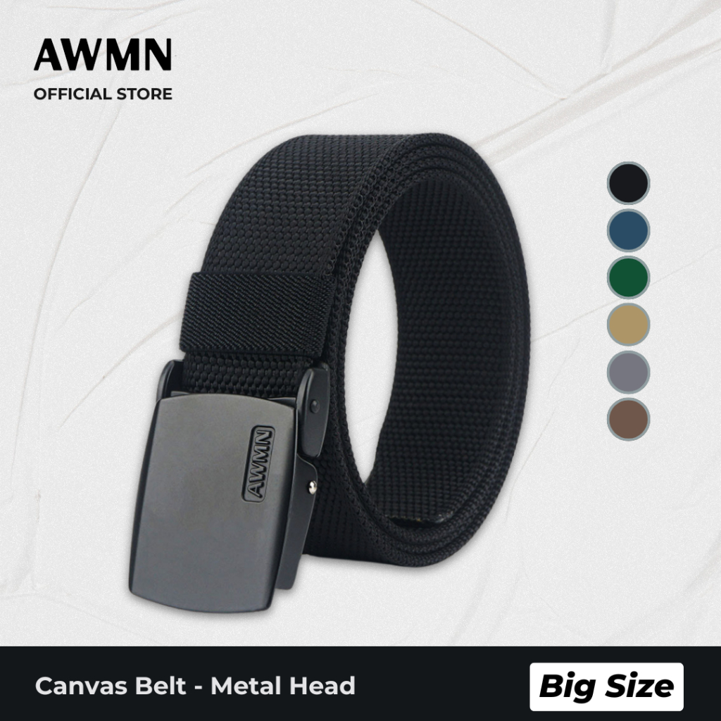 Jual AWMN Ikat Pinggang Big Size Canvas Premium Buckle Metal Zinc ...