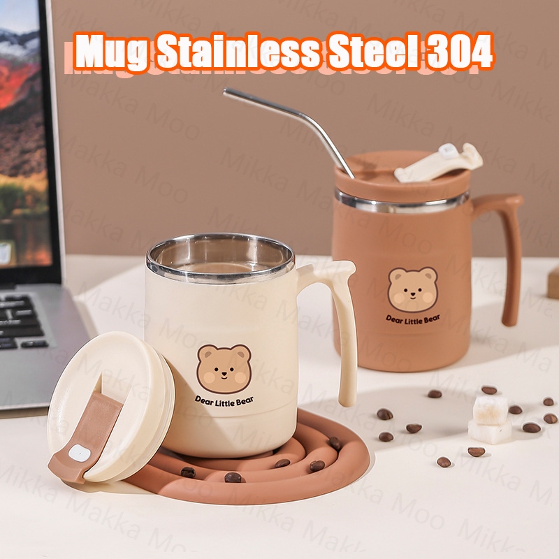 Jual Mug Tumbler Cangkir Kopi Stainless Steel Dengan Tutup 500ml Mug ...