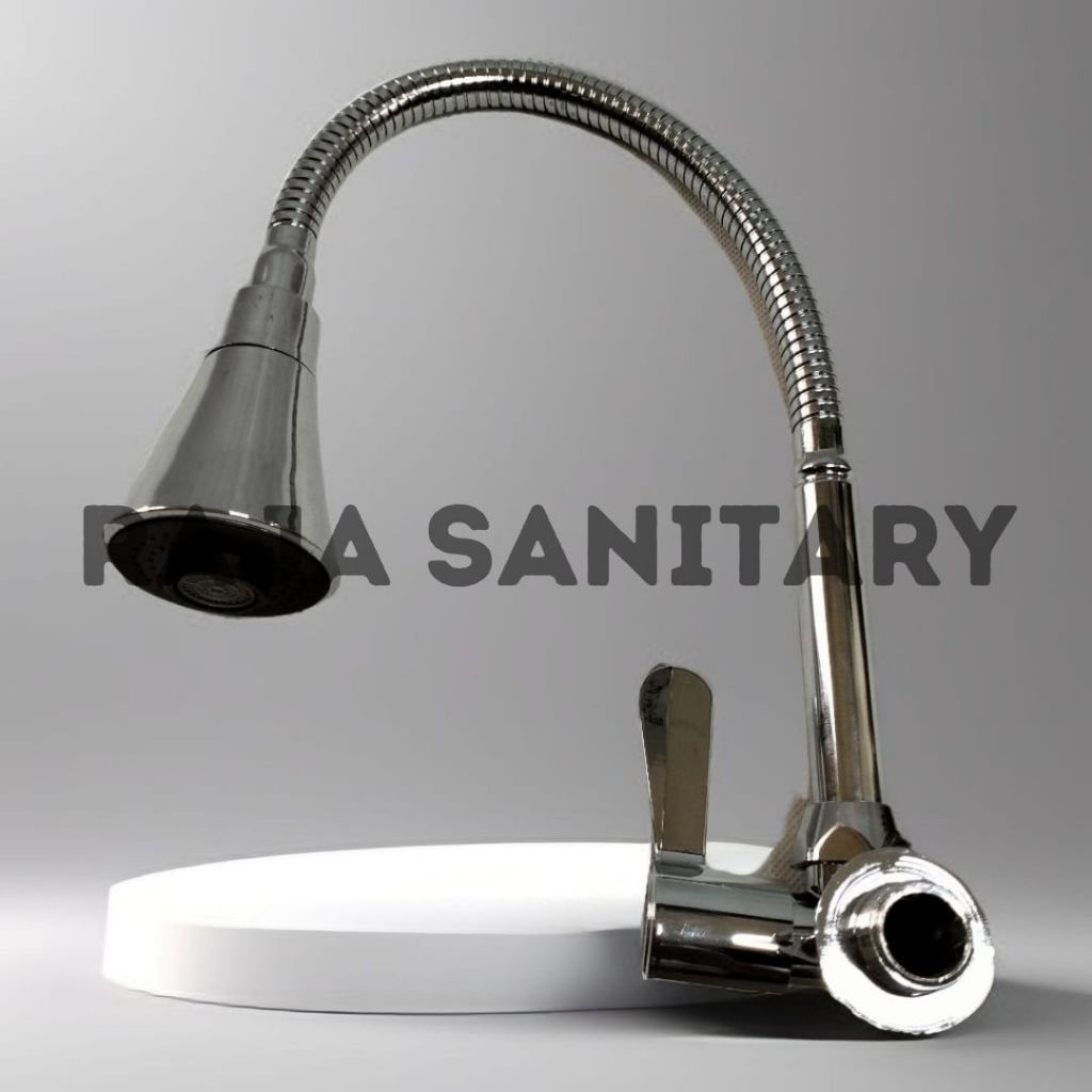 Jual Kran Angsa Terompet Tembok Fleksibel Kran Cuci Piring HITAM /Kran ...