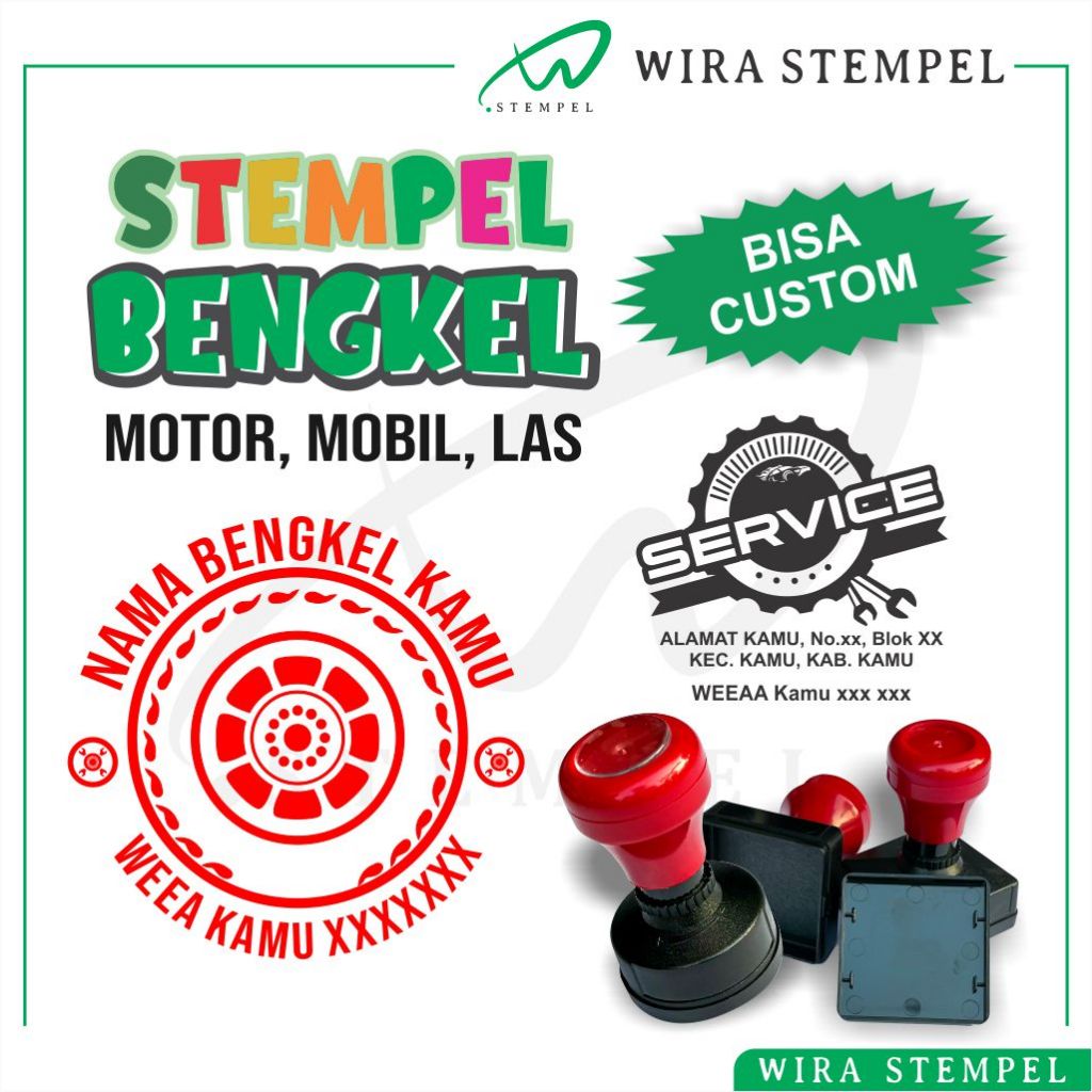 Jual Cetak Stempel Custom cap Bengkel Otomotif stampel flash stamp ...