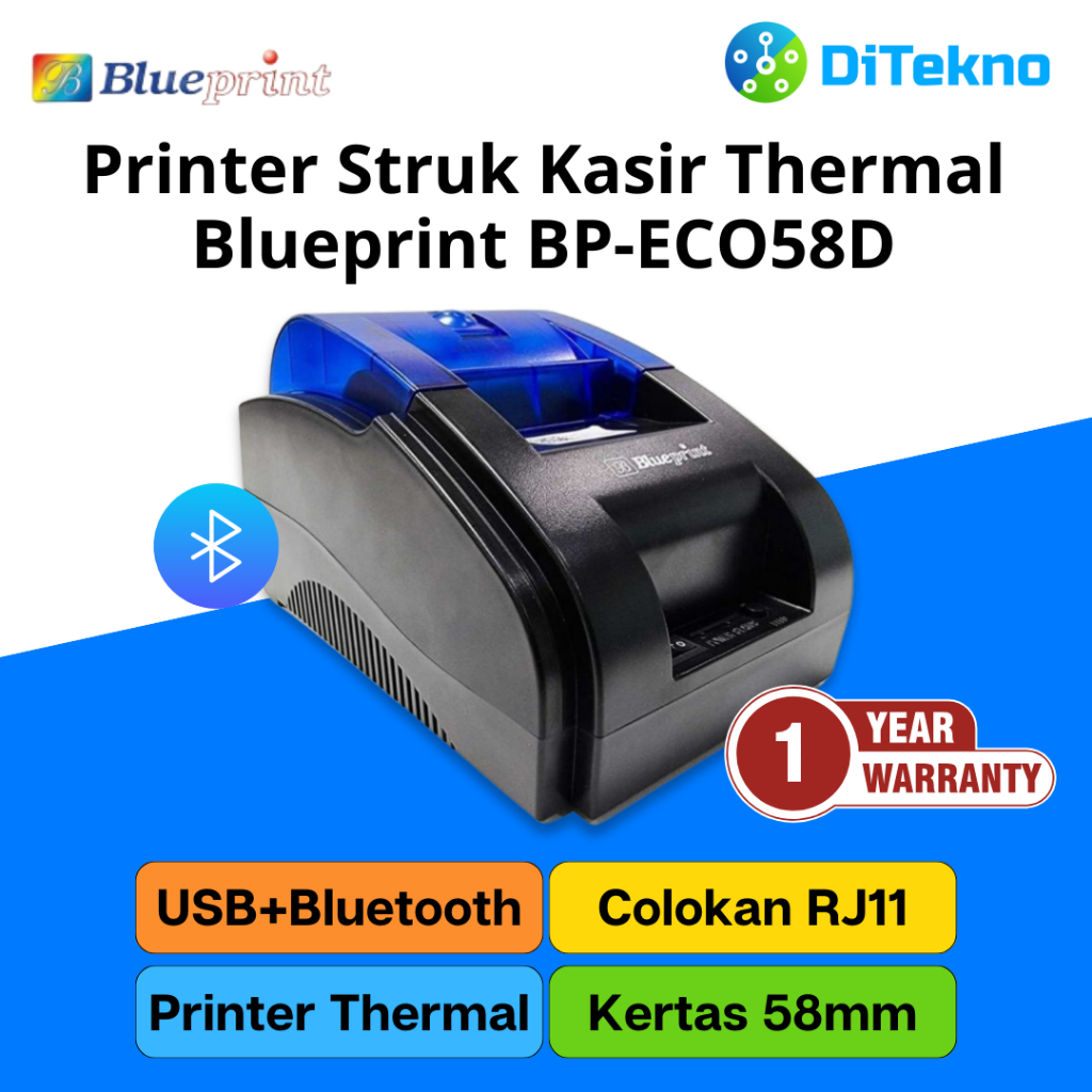 Jual Blueprint BP ECO58D USB Bluetooth Printer Struk Kasir Nota Themal | Shopee Indonesia