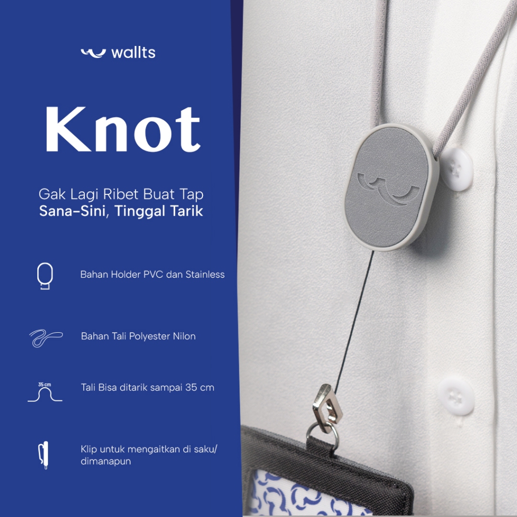 Jual Wallts Knot Tali ID Card Gantungan Lanyard Name Tag Yoyo Mudah Ditarik | Shopee Indonesia