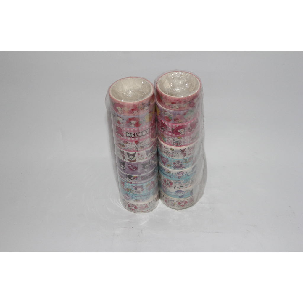 Jual WASHI TAPE ( LEM STIKER ) KARAKTER SANRIO 1 ROLL ISI 10 | Shopee ...