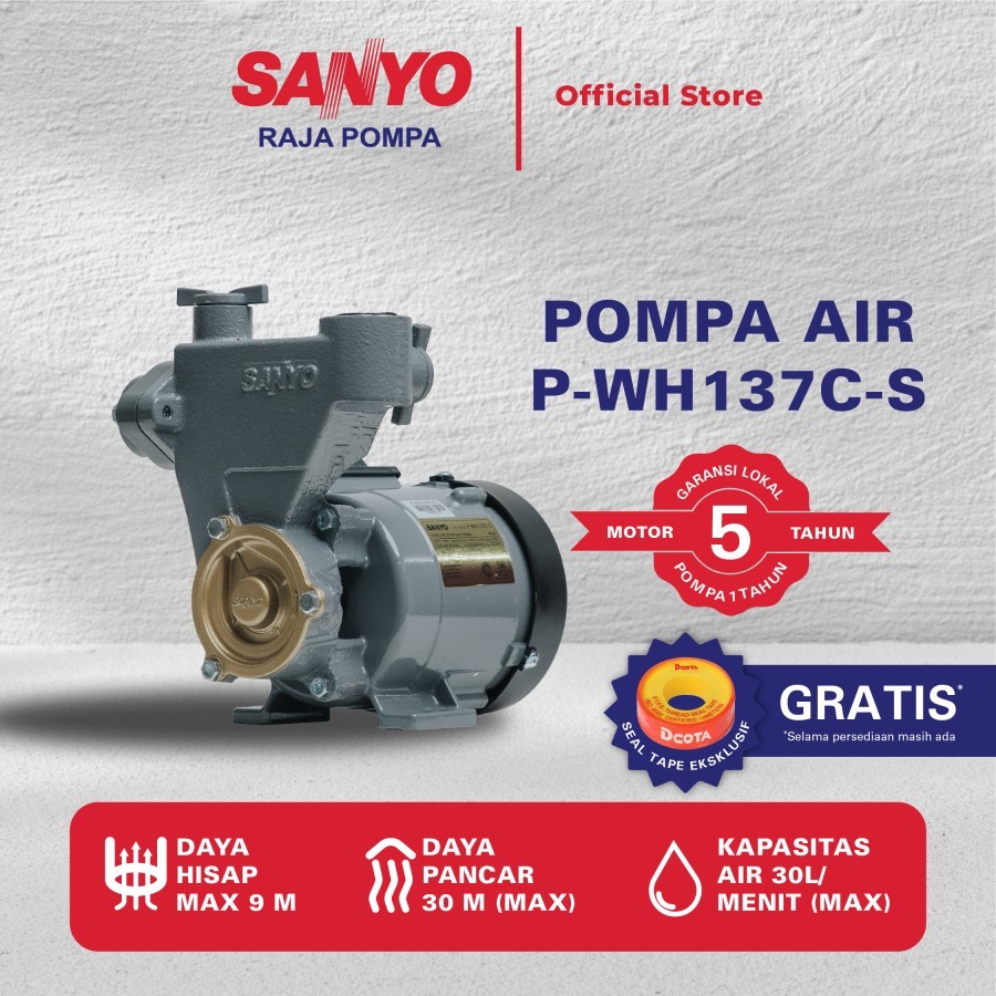 Jual Sanyo Pompa Air Non Otomatis 125 Watt PWH 137C SANYO Water Pump ...