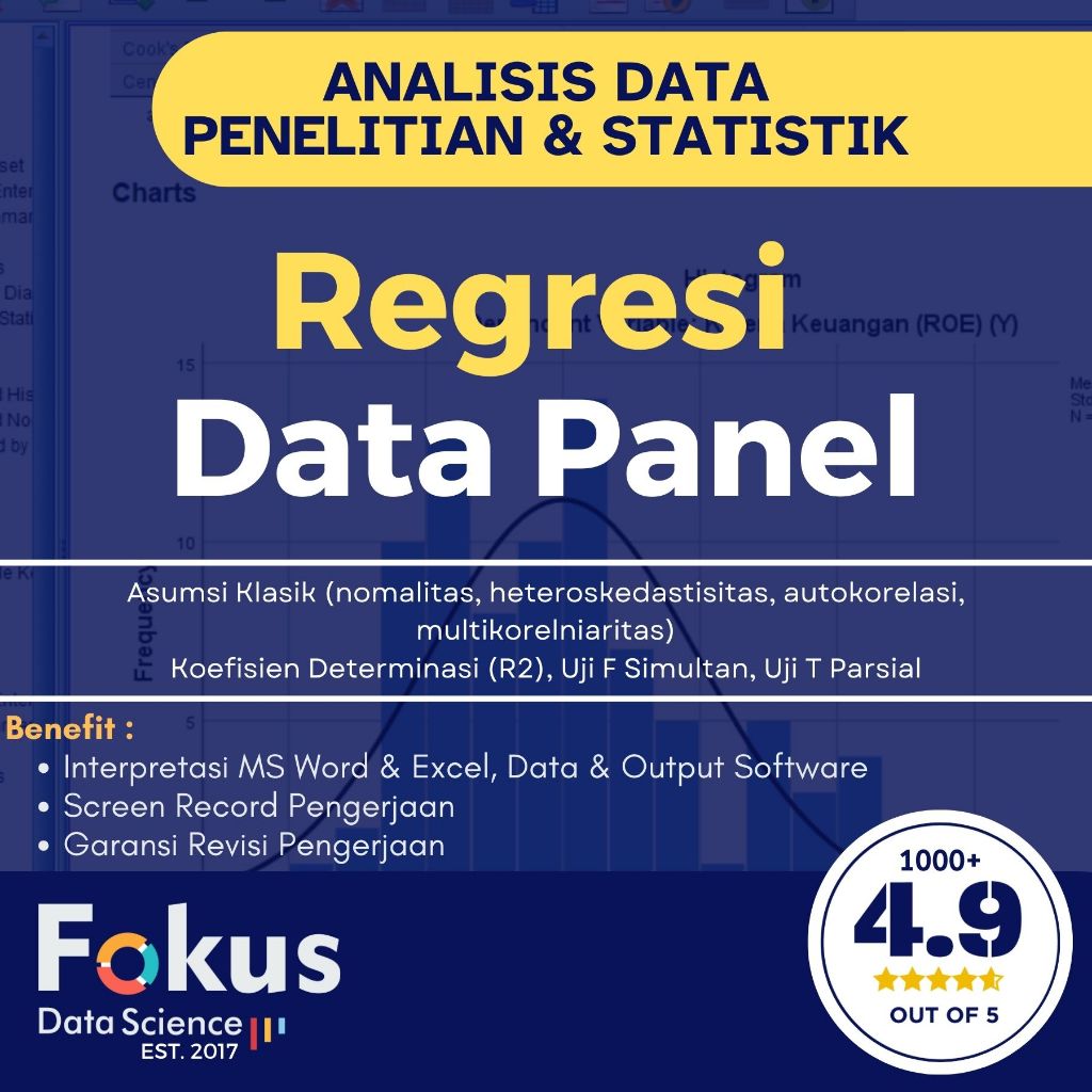 Jual Regresi Data Panel analisis data statistik penelitian dan interpretasi word, excel, screen ...