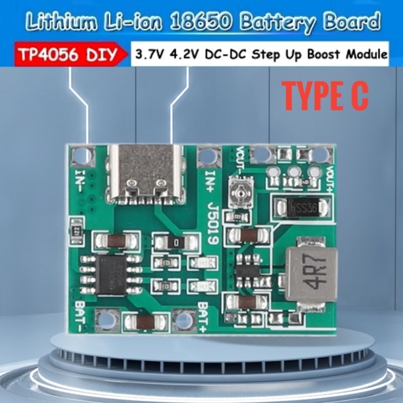 Jual TP4056 + Step Up Modul Charger Baterai Li-ion 18650 2A Output 4.3 ...