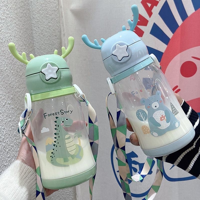 Jual Botol Air Minum Anak Sedotan 610ml Model Tanduk Rusa Lucu / Botol Minum Anak BPA FREE Food ...