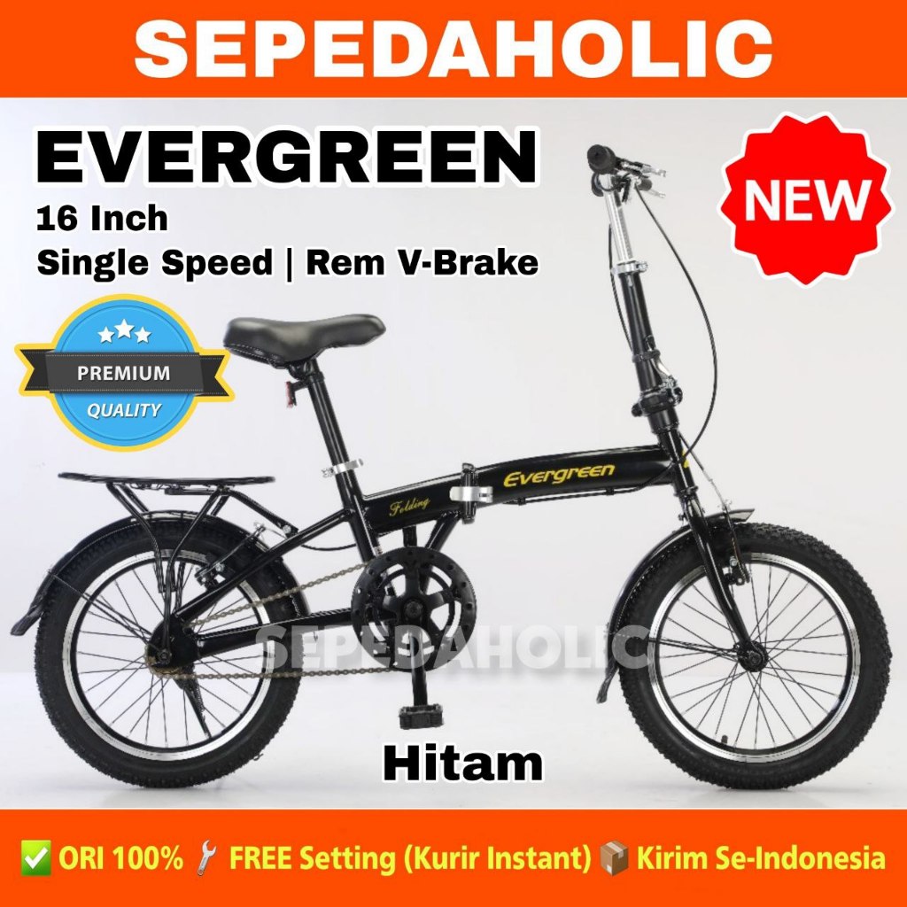 Jual Sepeda Lipat EVERGREEN Single Speed Rem V Brake Boncengan Anak ...