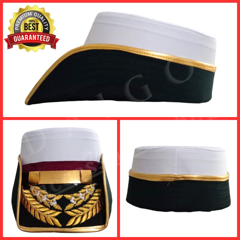 Jual (BISA CUSTOM) KOWAD Putih Plat Merah Topi Paskibra & Marching Band ...