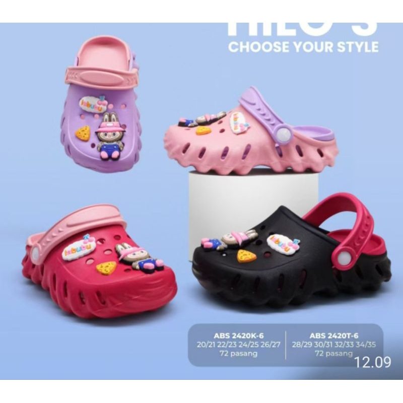 Jual Sandal Baim Clog Anak Perempuan Karakter Labubu Monster Lucu ...