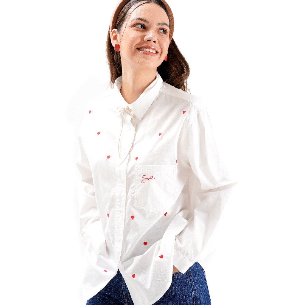 Jual SWHeart - Seina Shirt Kemeja Atasan Lengan Panjang Casual Formal ...