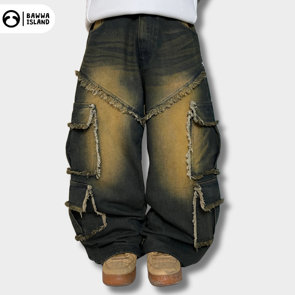 Jual Bawwa Santai | Celana CARGO Baggy Jeans | Vintage DARK GREEN ...