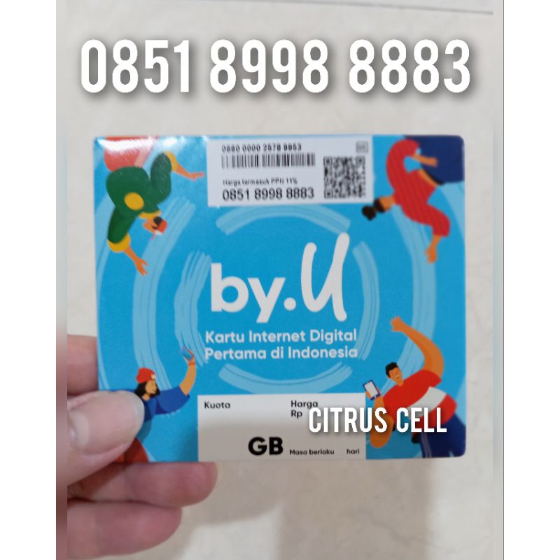 Jual Kartu Perdana Telkomsel By U 4G 5G 12 Digit Nomor Cantik 0851 8998 8883 Free Kuota Utama 3 ...