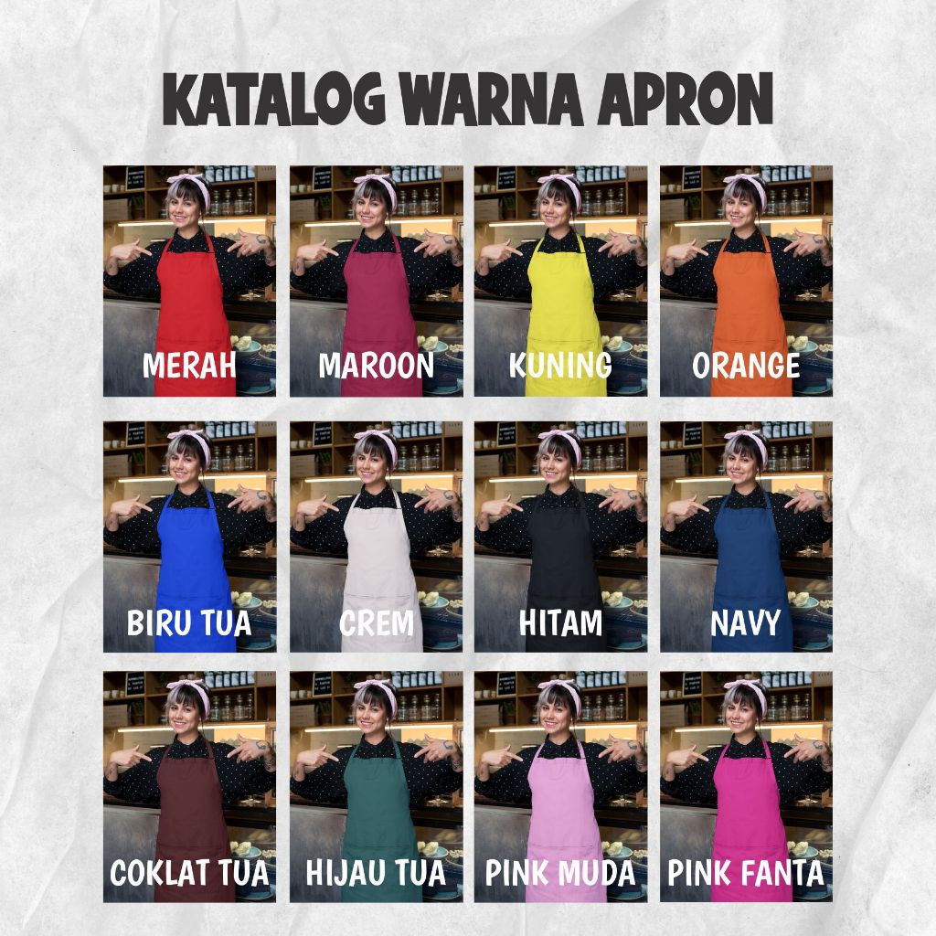 Jual APRON POLOS / Apron Barista / Celemek Masak / Apron Chef custom ...