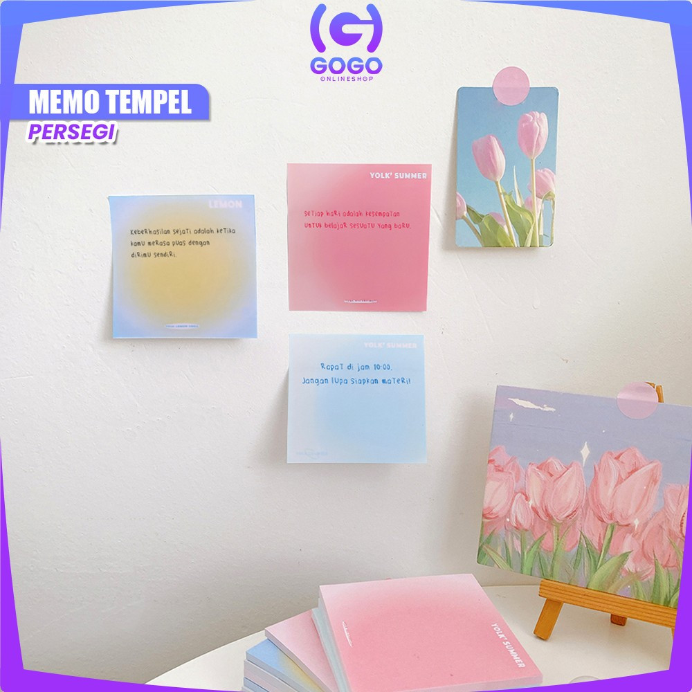 Jual GOGO-A102 Sticky Notes Gradasi Polos Isi 50 Lembar Alat Tulis ...