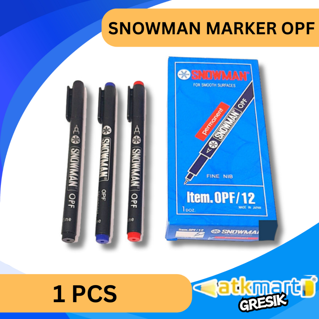 Jual SNOWMAN PERMANENT MARKER SPIDOL PERMANEN OPF WARNA HITAM | Shopee Indonesia