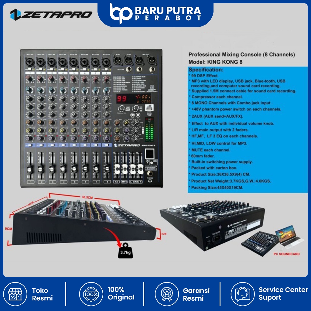 Jual Mixer Audio ZETAPRO KINGKONG 8 Compressor Original | Shopee Indonesia