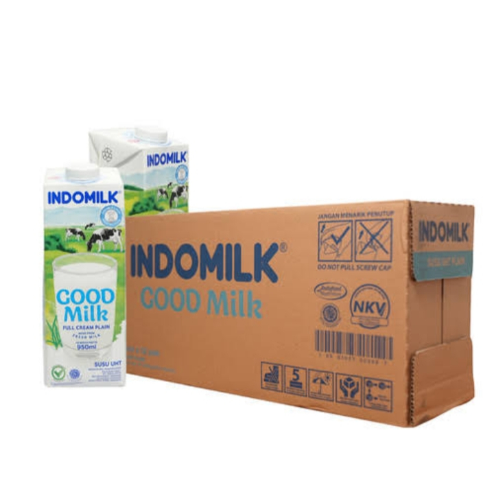 Jual Susu UHT Full Cream Plain Indomilk 950 mL - 1 Box isi 12pcs | Shopee Indonesia