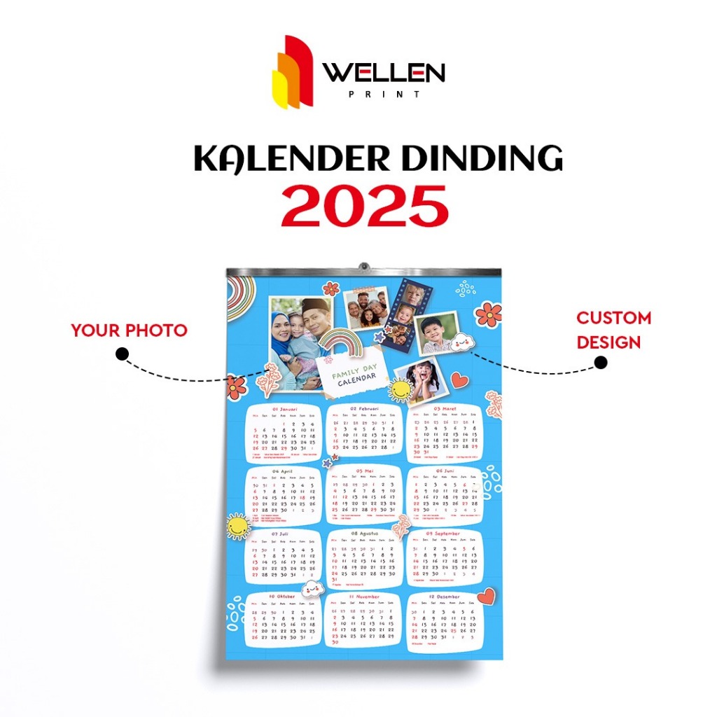 Jual WELLEN PRINT - Cetak Kalender Dinding 2025 Custom Foto / Print Calender Poster Ukuran A3+ 1 ...
