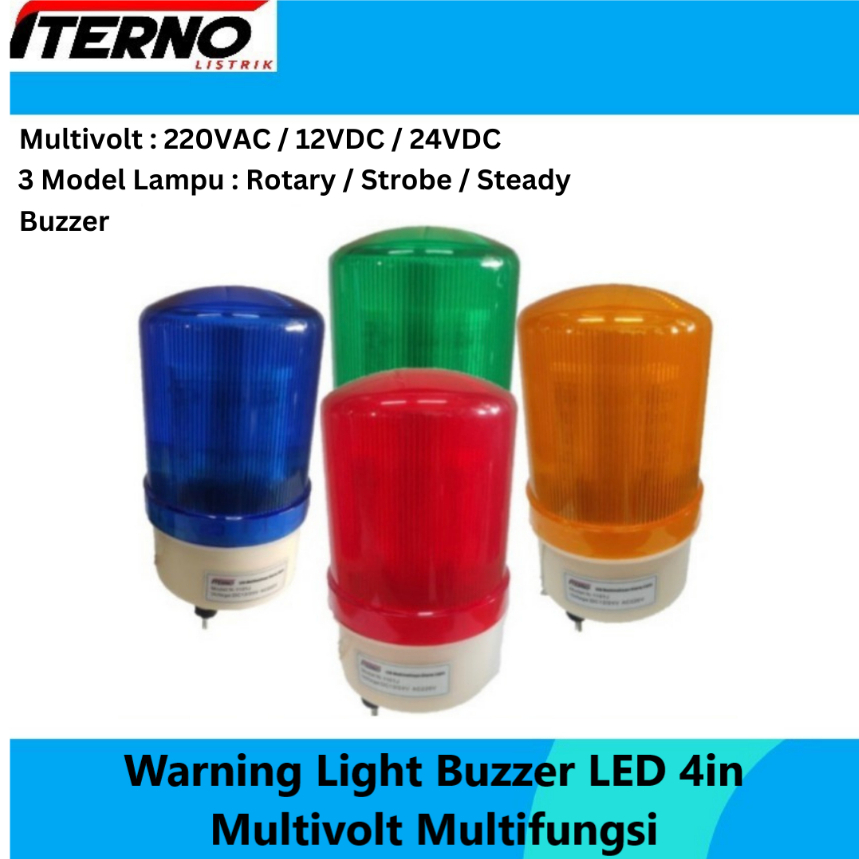 Jual Lampu Menara LED Buzzer Rotary Lamp 4in Multivolt Multifungsi ...