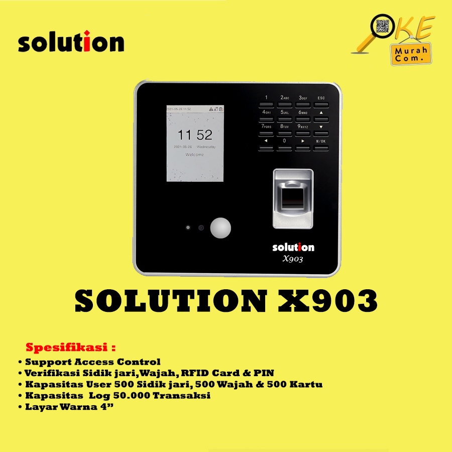 Jual Mesin Absensi Fingerprint Solution X903 - Sidik Jari Wajah Kartu ...