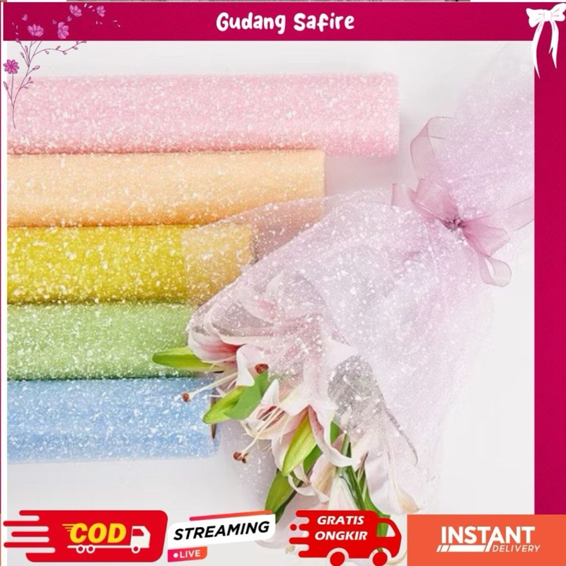 Jual Tile Salju / Pembungkus Buket / Kain Tile Crafting / Kertas Kado ...