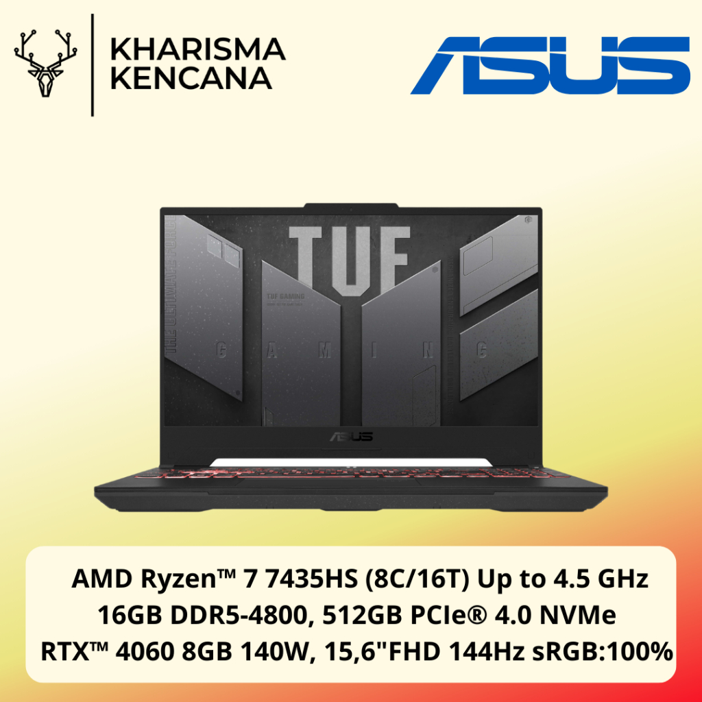 Jual ASUS TUF A15 FA507NVR R746K6M-O R7-7435HS 16GB 512GB RTX4060 8GB ...