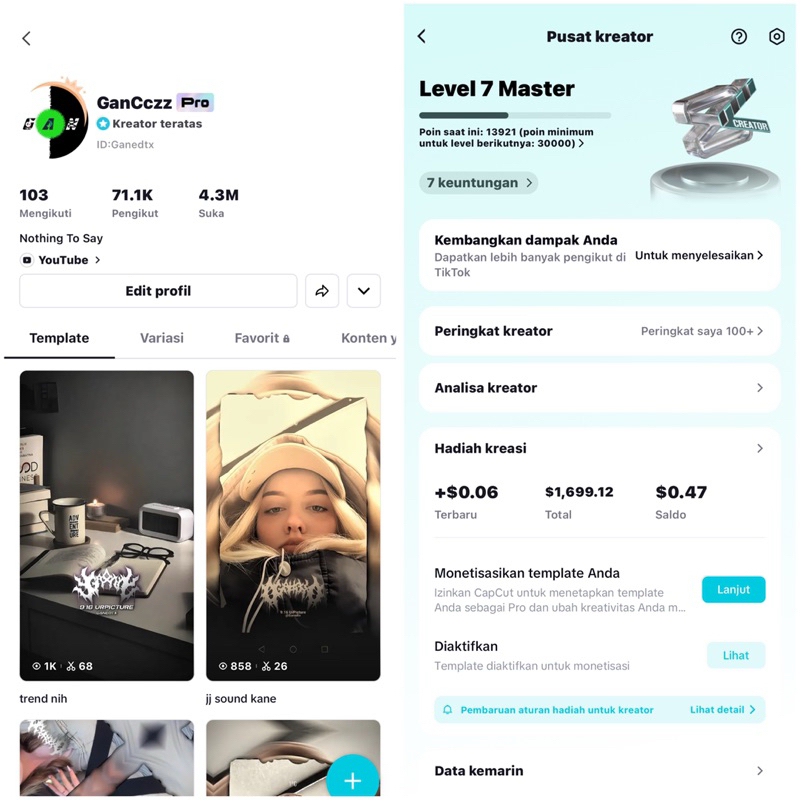 Jual Capcut Creator Level 7 Sudah Pro Permanen | Shopee Indonesia