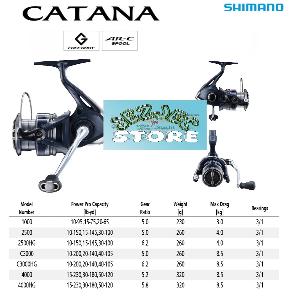 Jual Reel SHIMANO CATANA 2022 Seri FE 1000 / 2500 / C 3000 / 4000 ...
