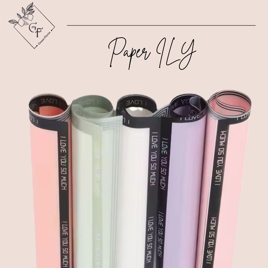 Jual TERLENGKAP WRAPPING PAPER LIST (ILY) LINE CELLOPHANE COLOR KERTAS ...