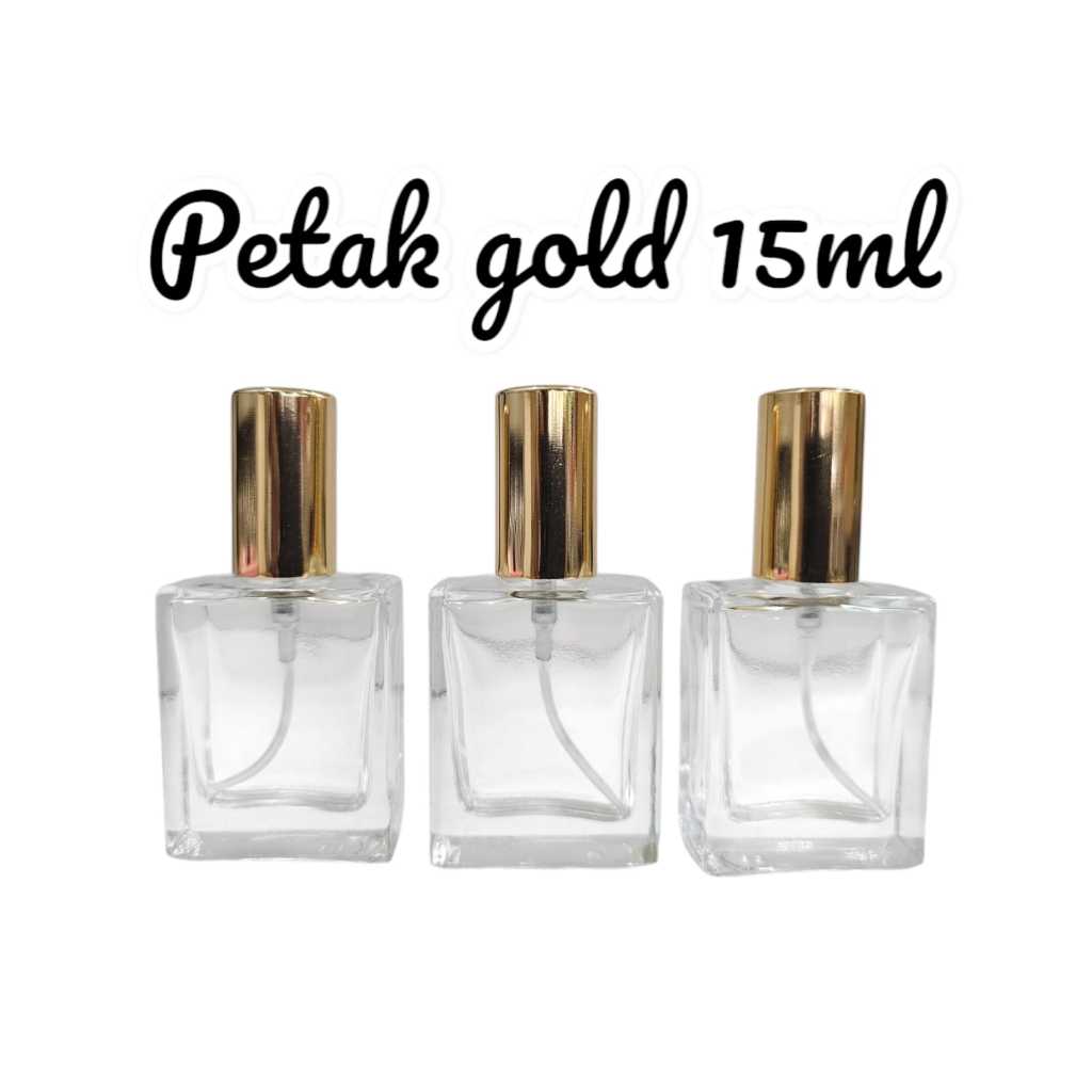 Jual (1 LUSIN) BOTOL SPRAY DRAT HERME / PETAK 15ML TUTUP GOLD. BOTOL ...