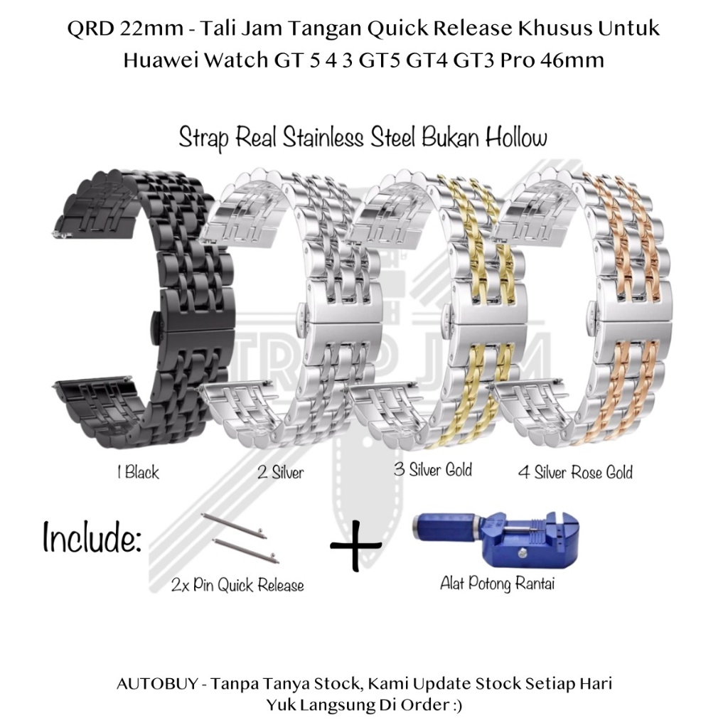 Jual QRD 22mm Strap Huawei Watch GT 5 4 3 GT5 GT4 GT3 Pro SE 46mm ...