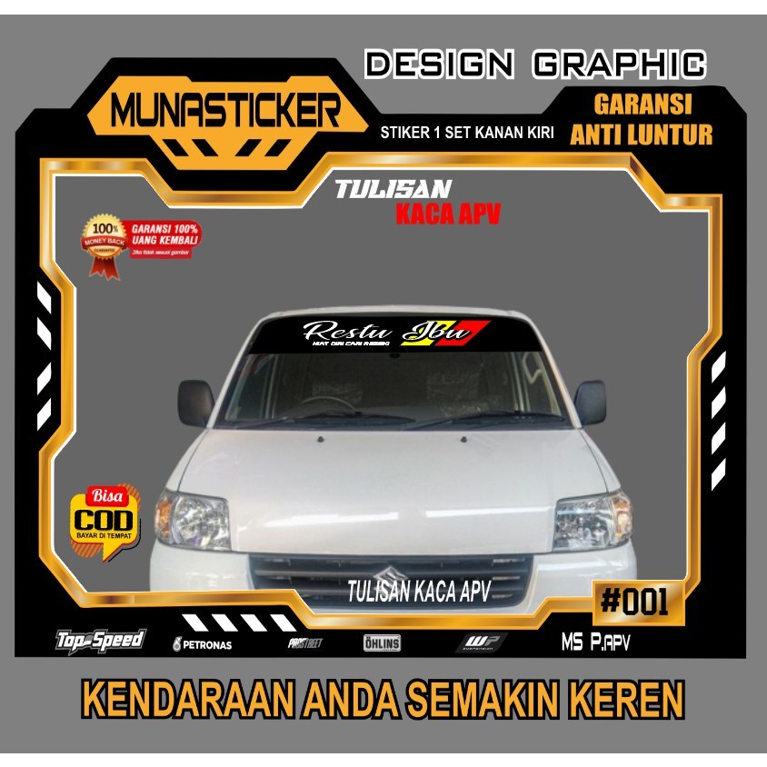 Jual stiker tulisan kaca pick up APV free request keren limited edition ...