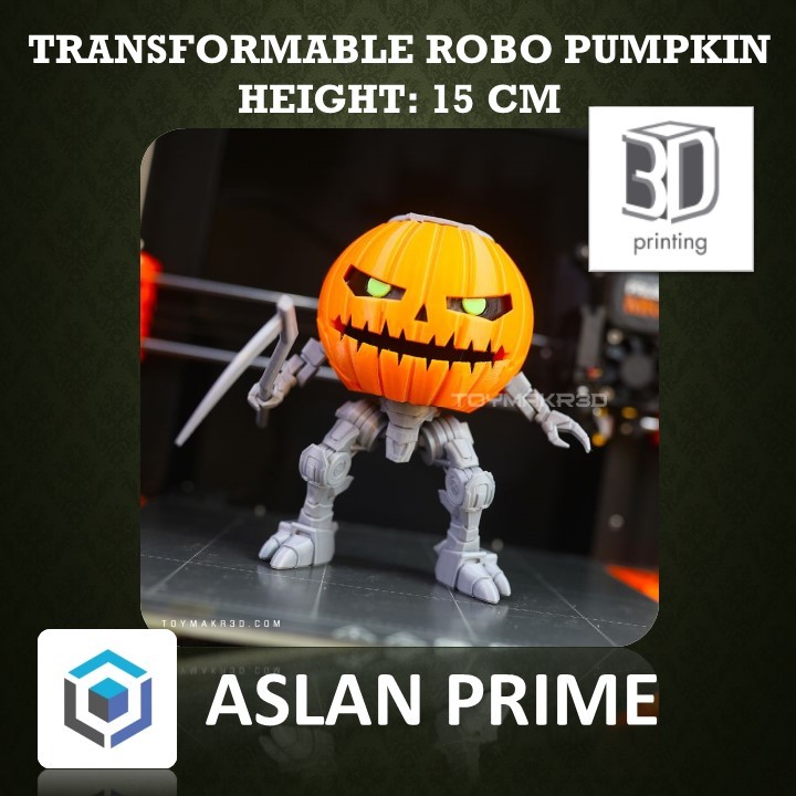 Jual TRANSFORMABLE ROBO PUMPKIN ARTICULATED ACTION FIGURE 3D Print ...