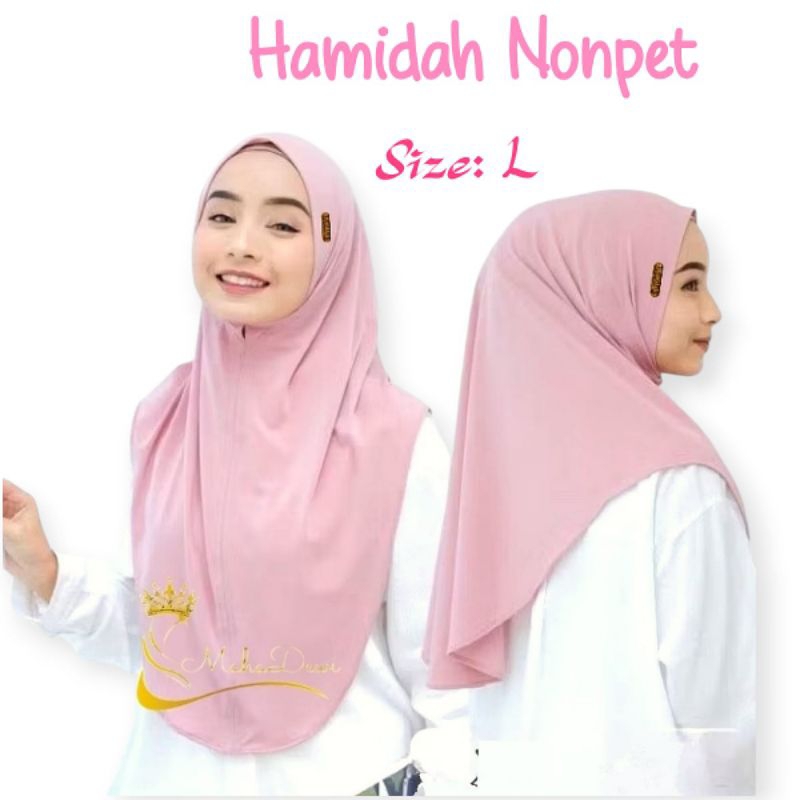 Jual Hijab Hamidah Instan Non Ped hijab Daisy Instan Bergo Malay Size L Jersey Premium hijab ...