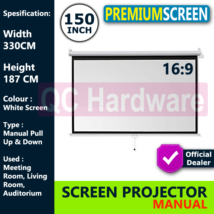 Jual Premium Screen Projector 150 inch Rasio 16:9 - Layar Proyektor ...