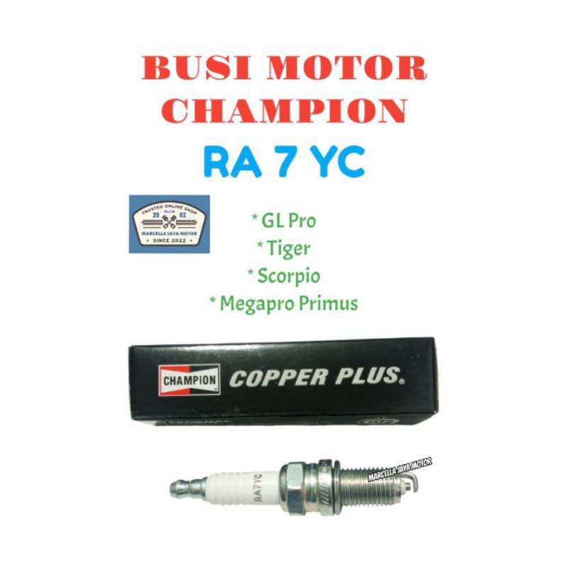Jual 1 PCS CHAMPION BUSI MOTOR RA 7 YC / RA7YC BUSI MOTOR GL PRO TIGER ...