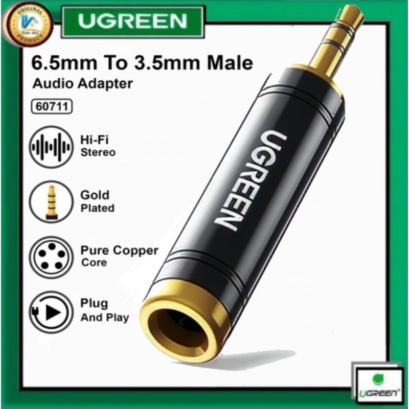 Jual UGREEN Audio Converter adapter Jack 6.5mm female to 3.5mm male Hifi sound | Shopee Indonesia