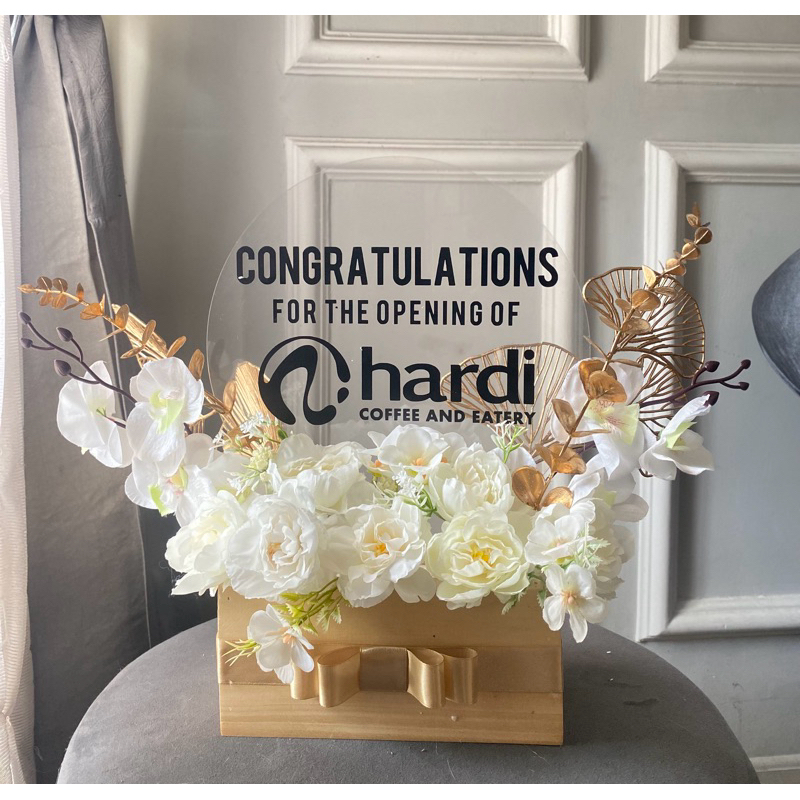 Jual RANGKAIAN BUNGA BOX KAYU KADO GRAND OPENING / HADIAH PEMBUKAAN ...