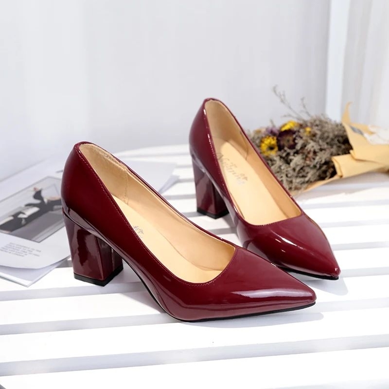 Jual ADK shoes sepatu kantor glossy gebby 5cm sepatu wanita | Shopee ...