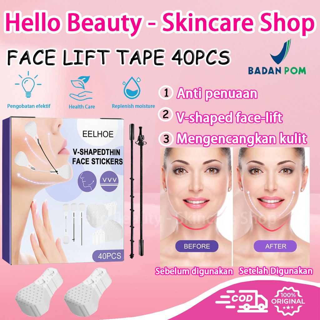 Jual 【40PCS Beli 2 gratis 1】Face Lift Tape / Sticker Wajah / Face Tape ...